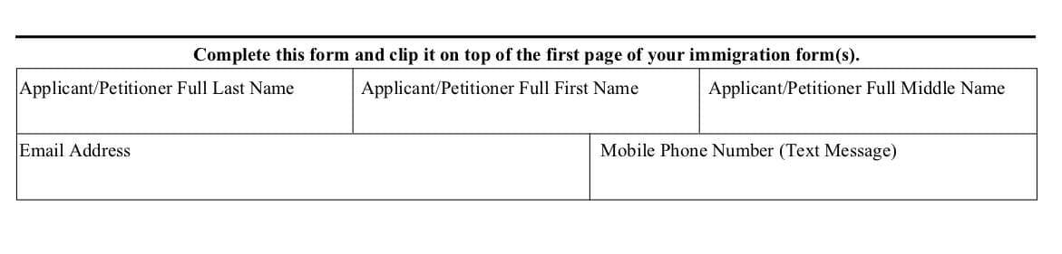 Immigration Form G-1145 - USCIS e-Notification Request