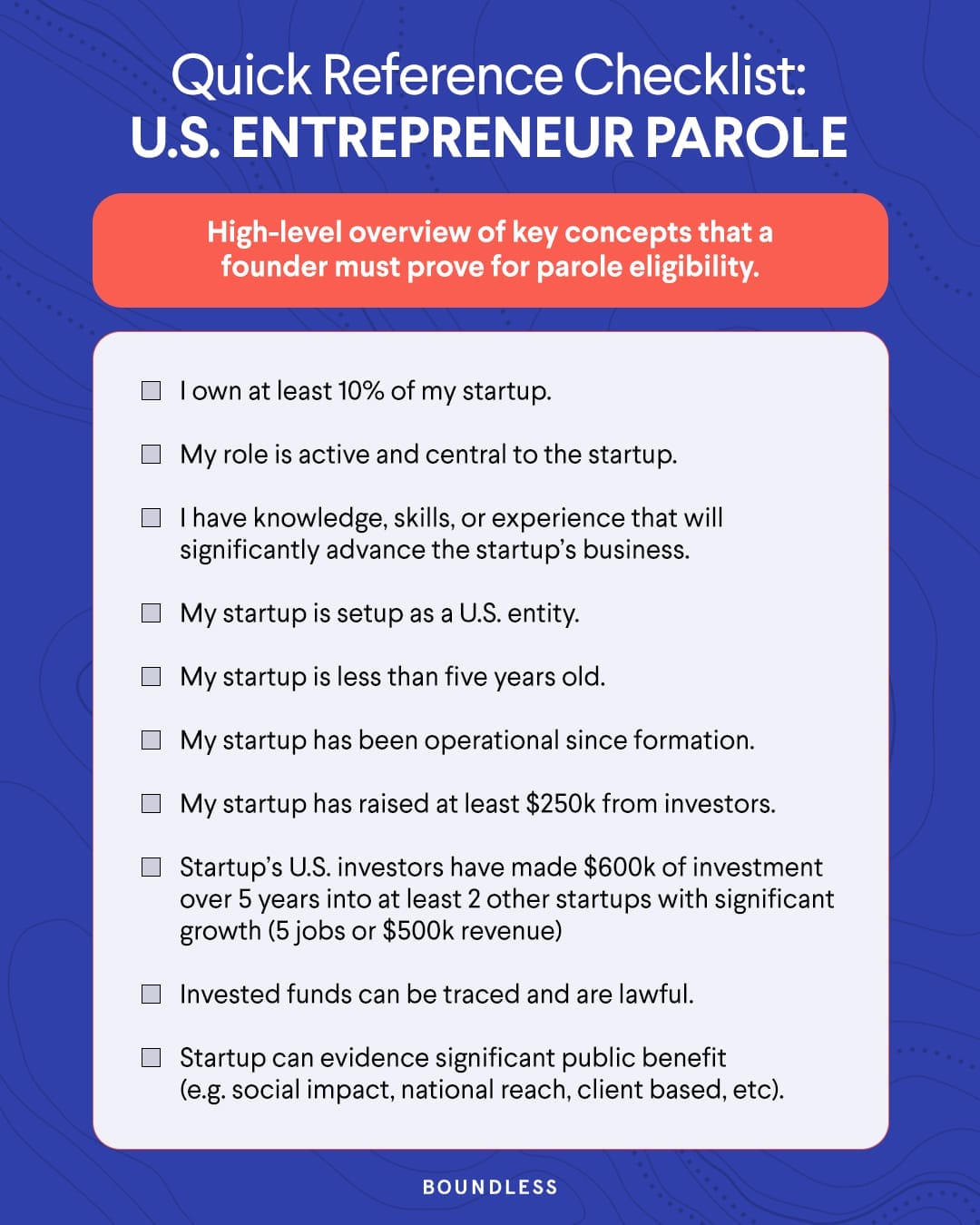 Requirements for the International Entrepreneur Rule - Boundless