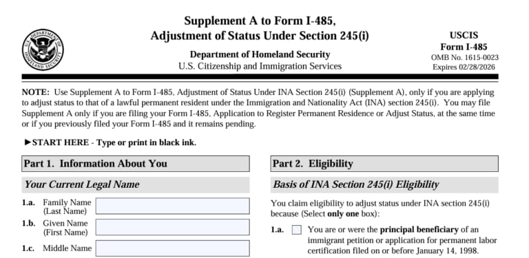 Form I-485 Supplement A, Explained - Boundless