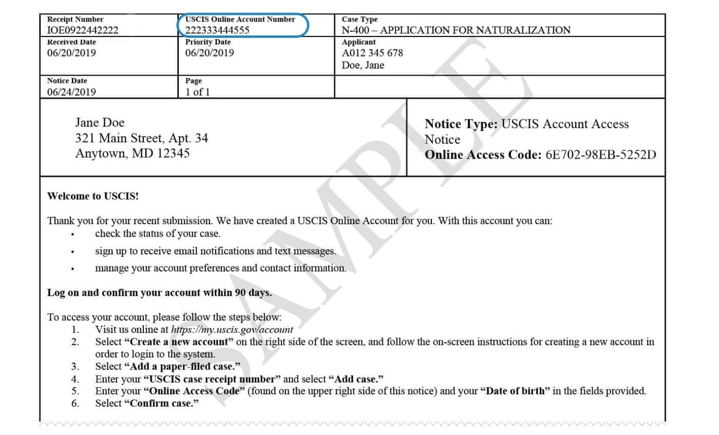 What Is a USCIS Online Account Number?